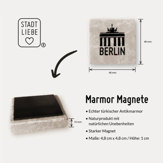 Stadtliebe® | Berlin Marmor Magnet “Berlin / Brandenburger Tor” - Die ...
